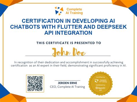 Certification In Developing Ai Chatbots With Flutter And Deepseek Api