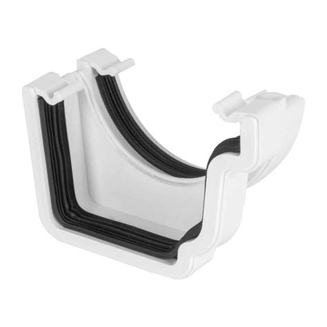 135mm White Ogee Guttering Round Gutter Adaptor Right Hand