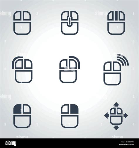 Vector Black Computer Mouse Icon Set Stock Vector Image Art Alamy