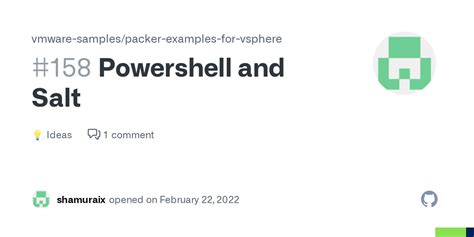 Powershell And Salt · Discussion 158 · Vmware Samplespacker Examples