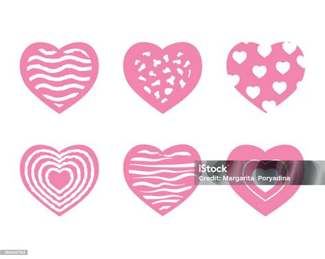 엽서 벽지 봉투 및 스티커를 장식하기 위한 하트 세트입니다 발렌타인 데이를 위한 하트 세트 하트 아이콘 0명에 대한 스톡 벡터 아트 및 기타 이미지 Istock