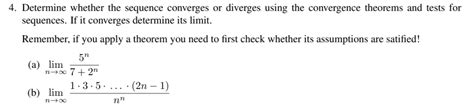 Solved 4 Determine Whether The Sequence Converges Or