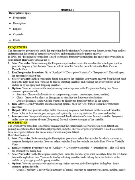 Module 3 Pdf Statistics Data Analysis