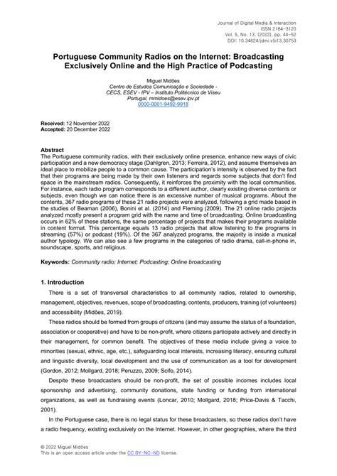 pdf portuguese community radios on the internet broadcasting