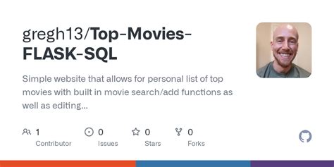 Github Gregh13top Movies Flask Sql Simple Website That Allows For Personal List Of Top