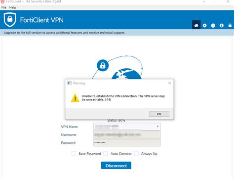 Forticlient SSL VPN Error Fortinet Community