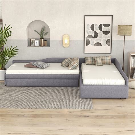 Twin Size Upholstered Daybed With Trundle And Drawer On Sale Bed