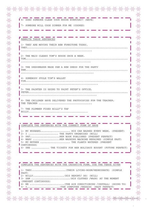 THE CAUSATIVE Learn English Grammar Teaching Jobs Esl Worksheets