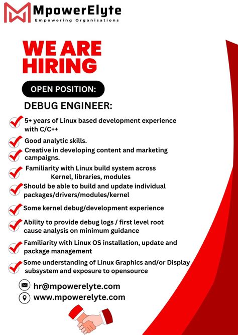 hiring linuxkernel driverdevelopment debugengineer embeddedsystems
