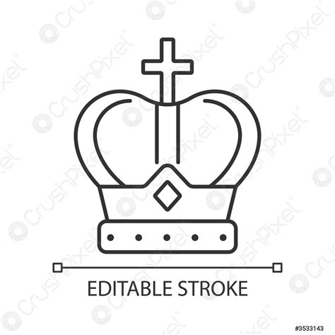 Royal Crown Linear Icon Stock Vector Crushpixel