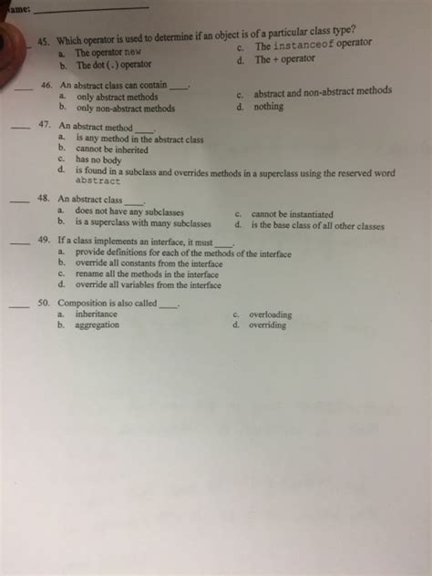 Solved Id A 34 Consider The Following Class Definitions