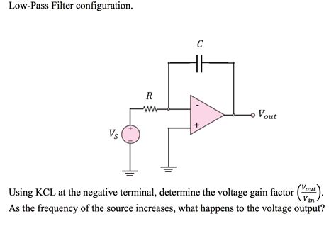 solved low pass filter configuration using kcl at the