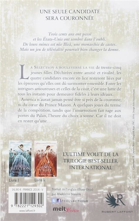 Couvertures images et illustrations de La Sélection Tome 3 L Élue de Kiera Cass