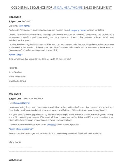 Cold Email Sequence For Se Pdf