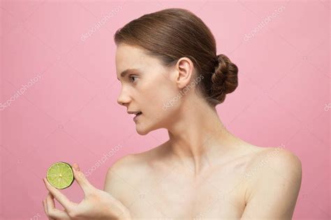 Feliz Modelo Femenino Emociones Humanas Sentimientos Maquillaje