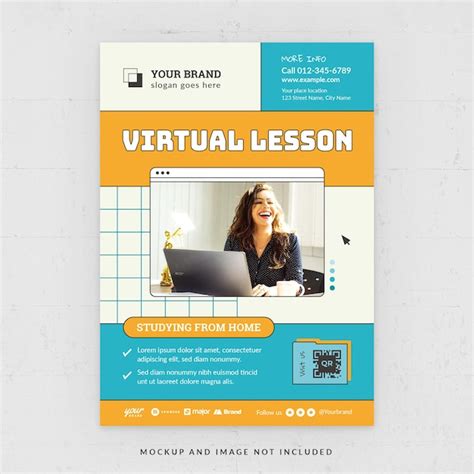 Premium Psd Online Class Virtual Lesson Flyer Template In Psd