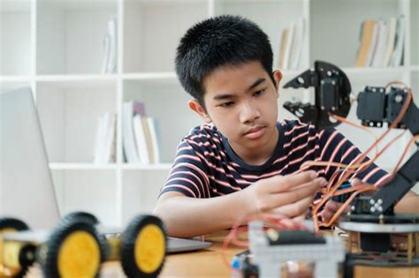 Premium Photo Student Robot Project In Science Technology Robotics Programming And Stem