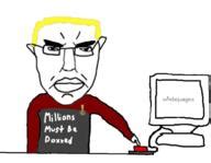 SoyBooru Post 30706 Angry Badge Button Chud Closed Mouth Computer