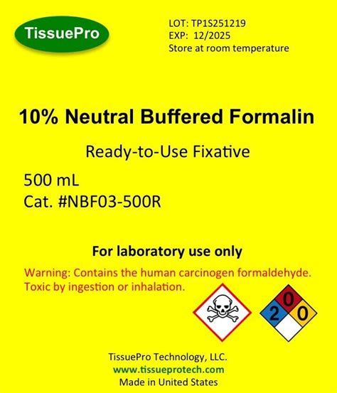 Neutrasafe Formalin Formalin 10 Neutral Buffered Reagents