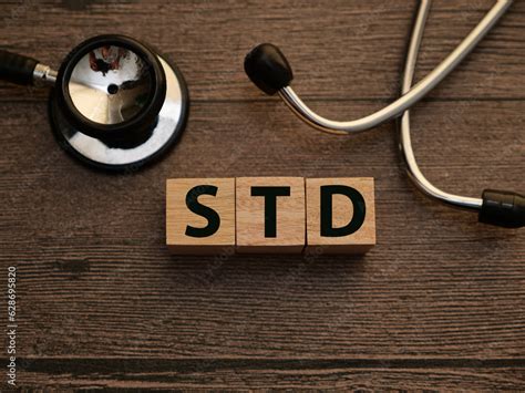STD Sexually Transmitted Disease Text Words Typography Written With Wooden Letter Health And