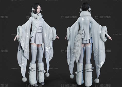 Pbr 汉服冬装美女 小仙女 少女 小姐姐 冬装古装御姐 神仙姐姐 妹子 武侠风 女侠