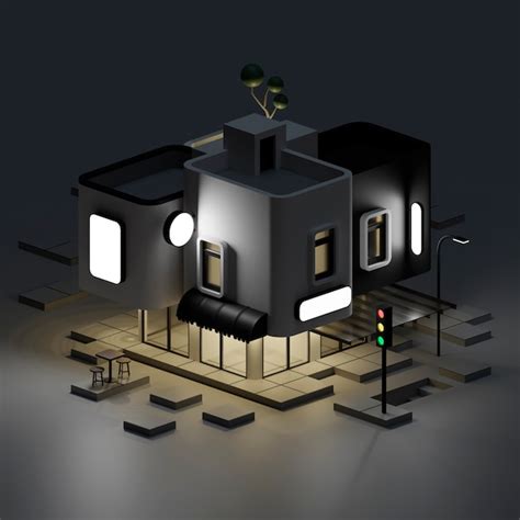 만화 집의 3d 렌더링 무료 사진