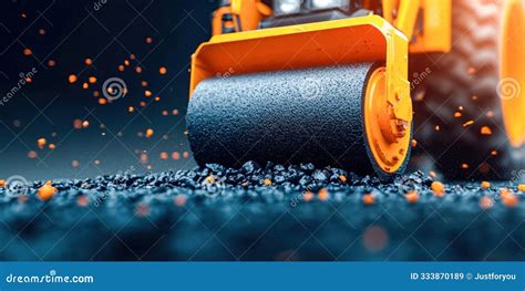 Asphalt Compaction Roller Close Up Royalty Free Cartoon Cartoondealer