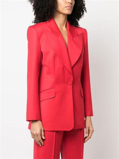 Styland Wide Peak Lapel Single Breasted Blazer Red Farfetch