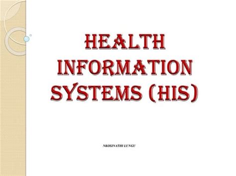 Health Management Information System Ppt