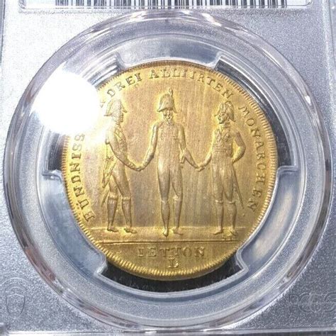Medal 1813 Sp Russia Pcgs 64 City View Gilt Battle Of Hanau Jeton Very Rare Ma Shops
