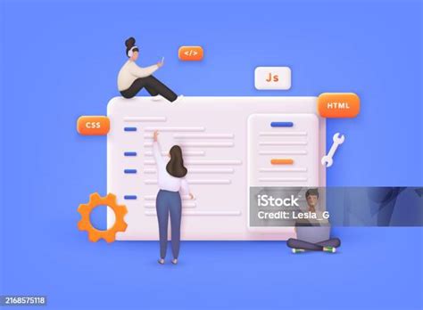 소프트웨어 개발 웹 디자인 프로그래밍 개념 기술 화면의 프로그램 코드 프로그램 코드 데이터 인터페이스 요소 3d 웹 벡터 일러스트레이션 3차원 형태에 대한 스톡 벡터 아트