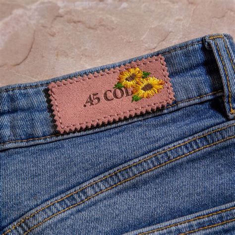 Feminine Leather Label 💐 Patch Jeans Denim Tote Bags Leather Label