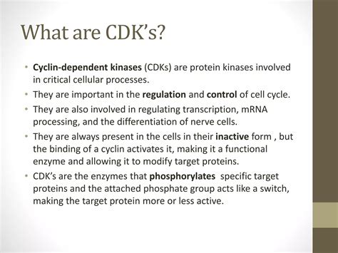 Cyclin Dependent Kinases Ppt