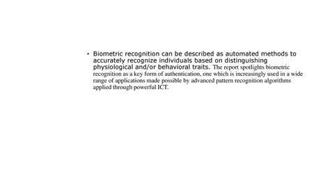 Biometrics And Standards ITU T Technology Watch Report December Ppt