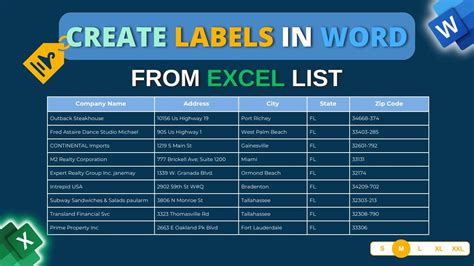 How To Create Labels In Word From Excel List YouTube