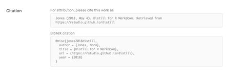 Distill For R Markdown Citations