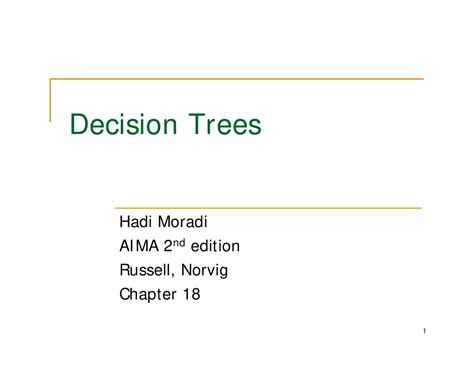 Decision Trees In Artificial Intelligence Lecture Slides Csci 561