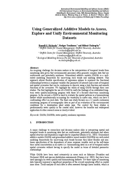 Richards Et Al 2010 Using Generalized Additive Models To Assess