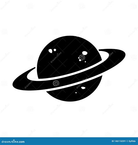 Icono Blanco Y Negro Del Planeta Vector Stock de ilustración