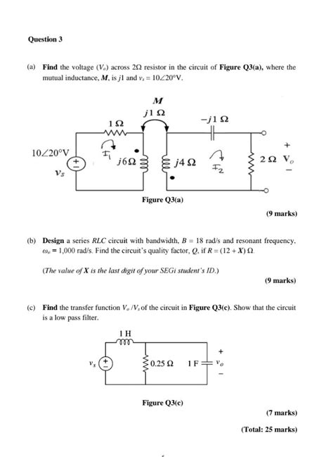 Solved Question 3 A Find The Voltage V Across 22 Chegg Com