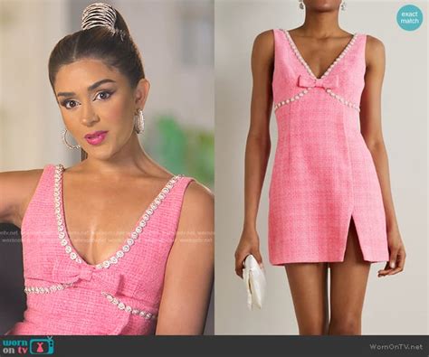 WornOnTV Sabas Pink Tweed Confessional Dress On The Real Housewives