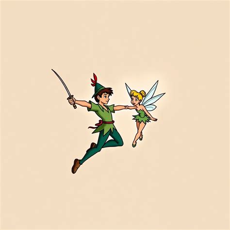 Peter Pan And Tinkerbell Tattoo Design Stable Diffusion Online