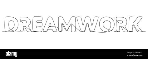 One Continuous Line Of Dreamwork Word Thin Line Illustration Vector Concept Contour Drawing