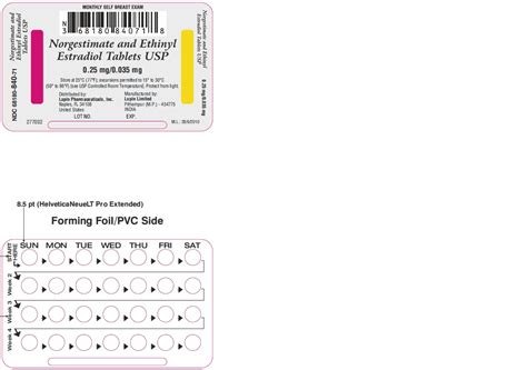 Norgestimate And Ethinyl Estradiol Package Insert Prescribing Info