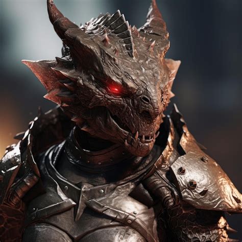 Premium Photo A Person In Armor With A Dragon Head