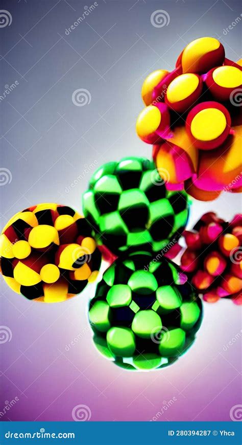 Molecules Illustration Artificial Intelligence Artwork Generated Stock Illustration