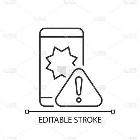 手机崩溃线性图标