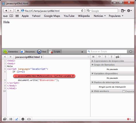 JavaScript 6 Depuración AprendeAProgramar