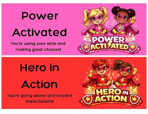 Superhero Classroom Management System Positive Clip Chart Daily Commitments