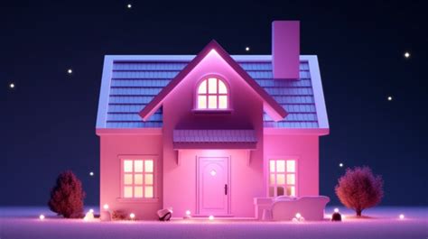 빛나는 어두운 집 아이콘 3d 렌더링 된 Ui Ux 요소 부동산 중개인 주택 융자 저당 배경 일러스트 및 사진 무료